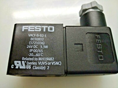 FESTO SOLENOID COIL 24VDC 3.3W 8030802 — Dimeint.com
