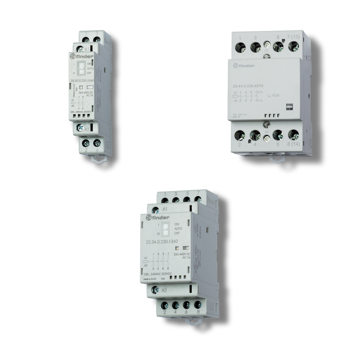 Finder Contactor 40A Bob 120Vac 3Na+1Nc SKU: 22.44.0.120.4710 — Dimeint.com